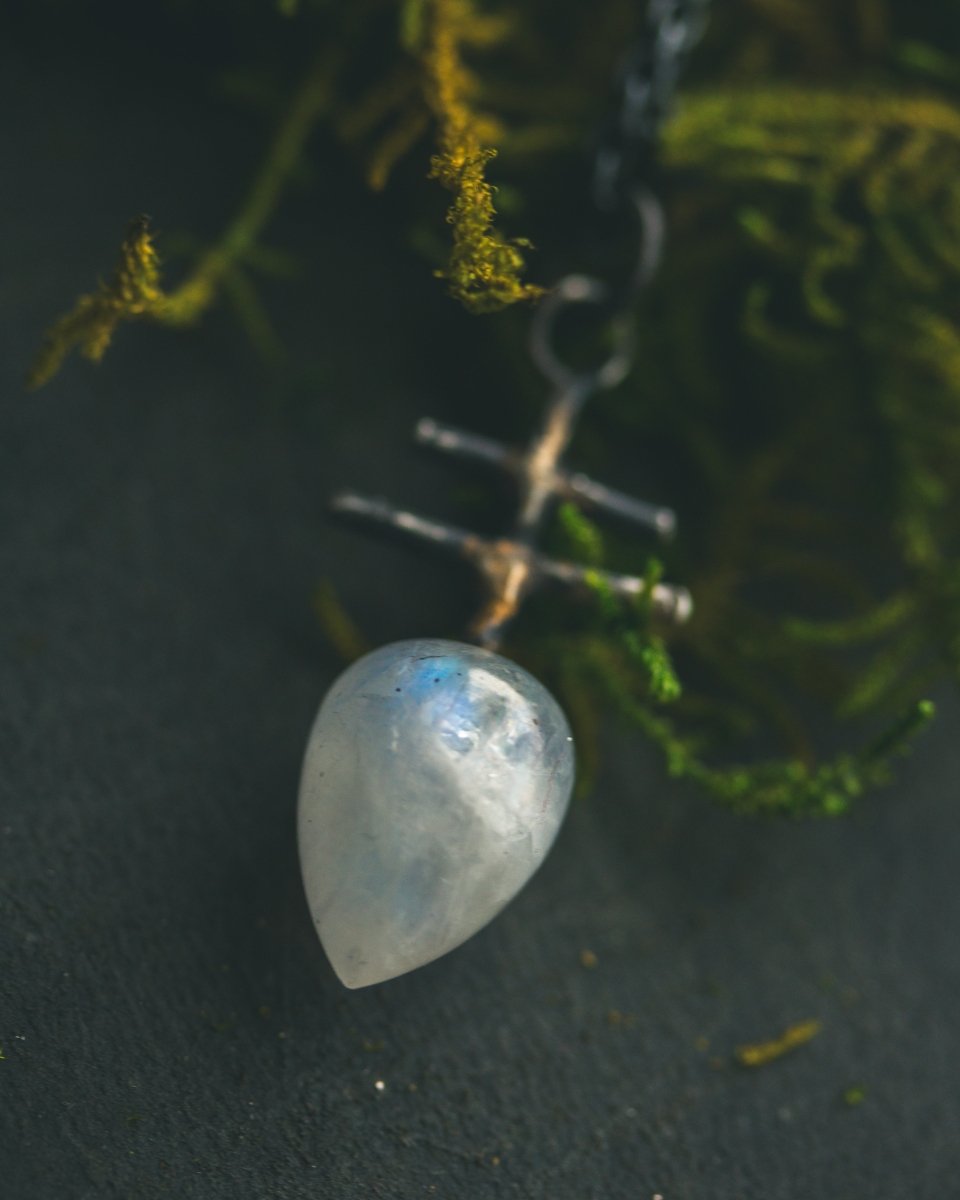 Silver & Gold Leviathan Cross Pendant with Moonstone: A Symbol of Alchemy, Power & Intuition ...